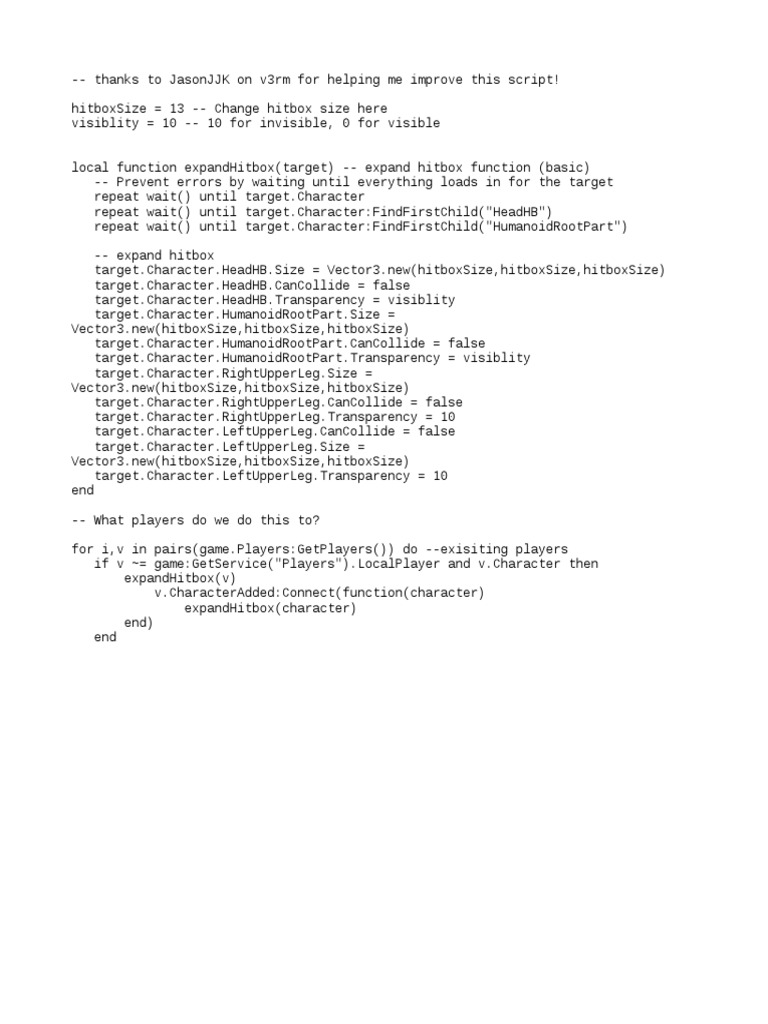 Arsenal Hitbox Expander Script | PDF | Games & Activities | Teaching ...
