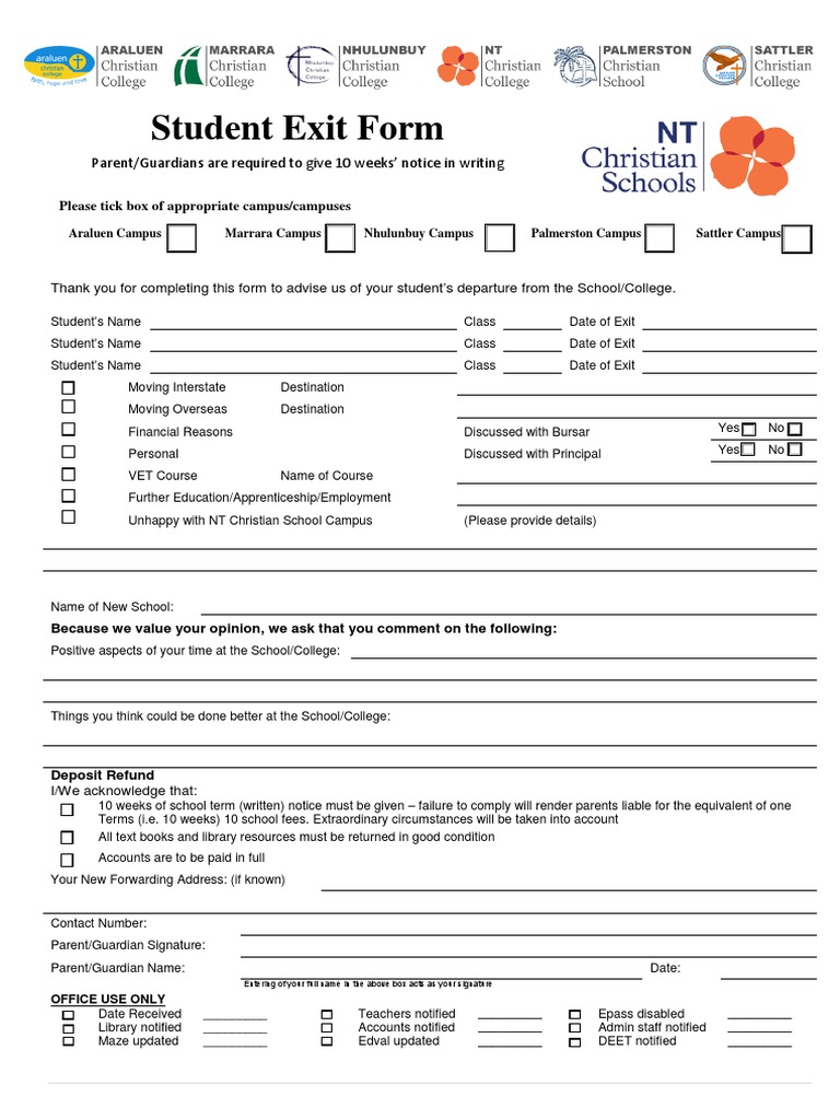 Student Departure Notification: Capturing Key Details for Student Exits ...