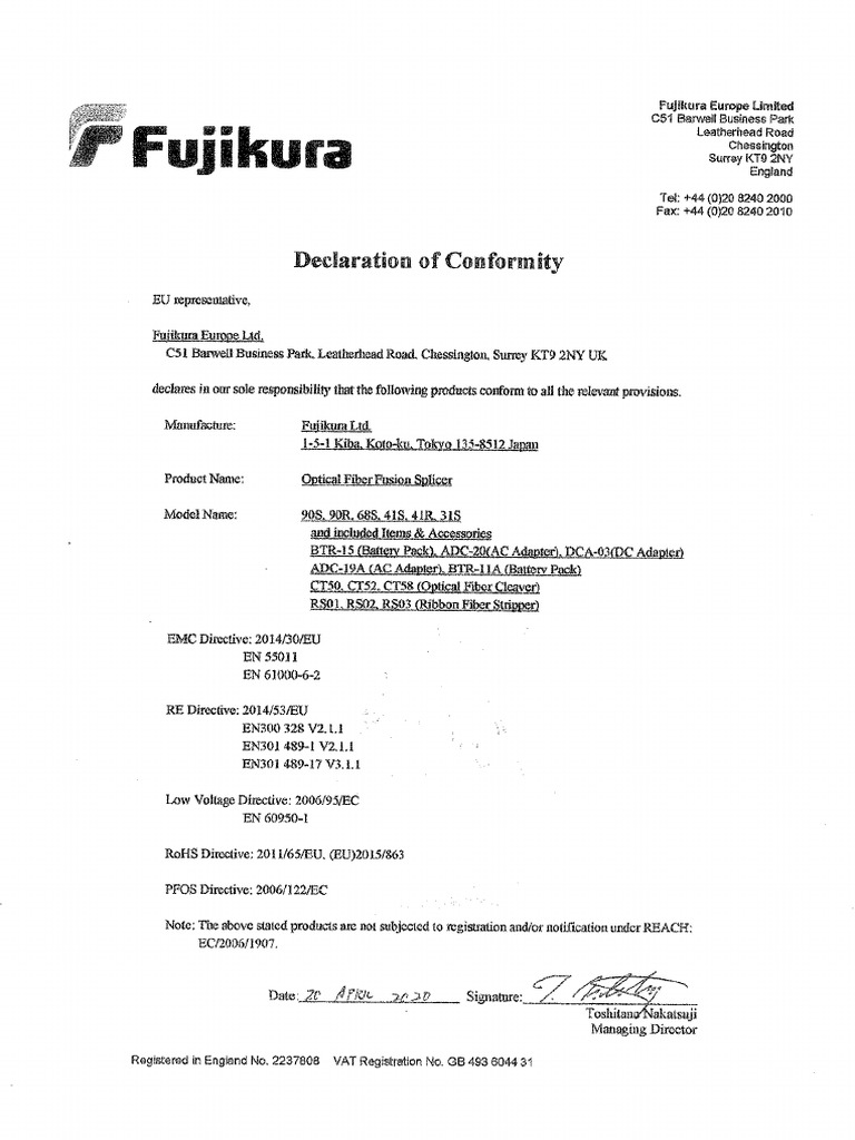 Splice Test Report Declaration of Conformity | PDF