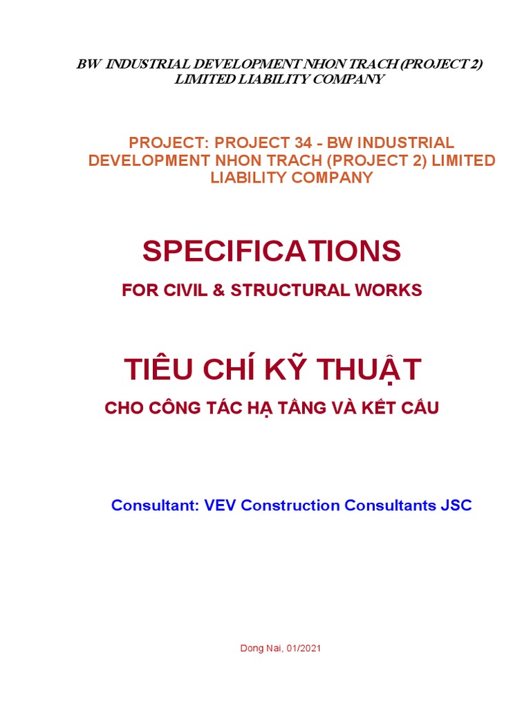 02 - BW Nhon Trach Plot A - Technical Specification For CS-r1 | PDF