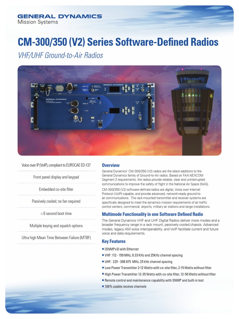 CM-300/350 (V2) Series Software-Defined Radios: VHF/UHF Ground-to-Air ...