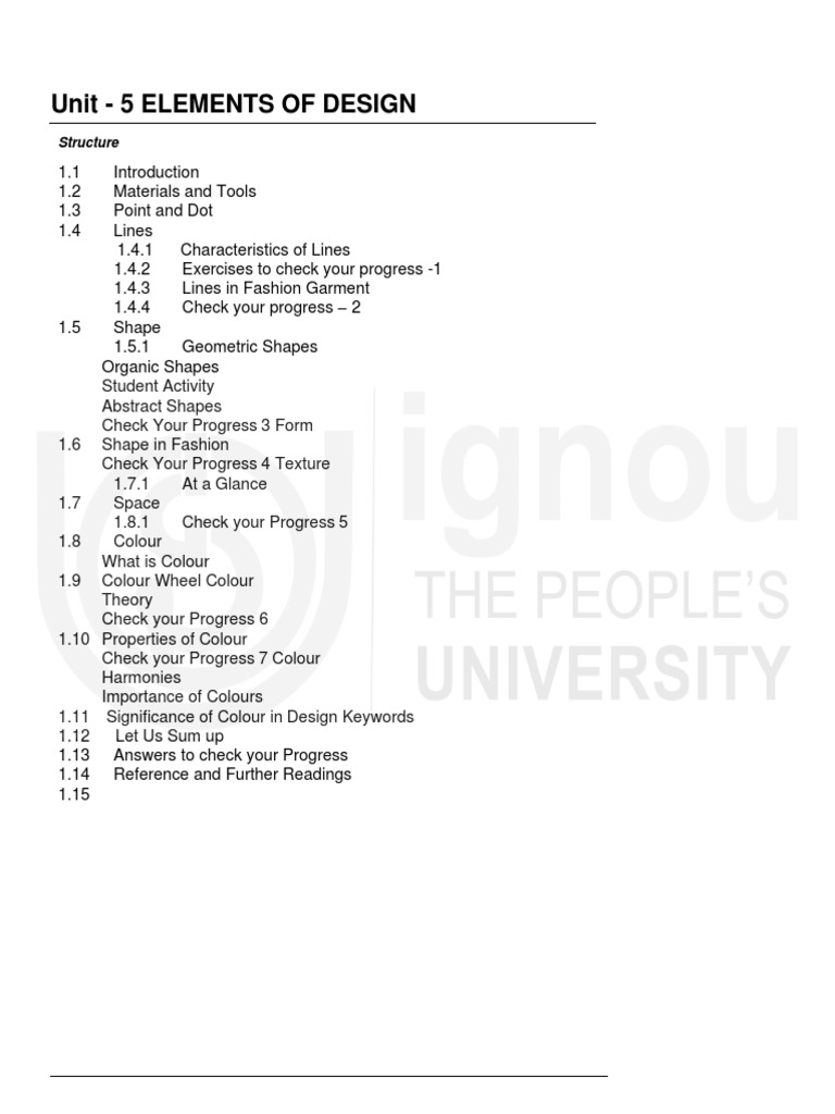 Unit - 5 Elements of Design: Structure | PDF | Color | Shape