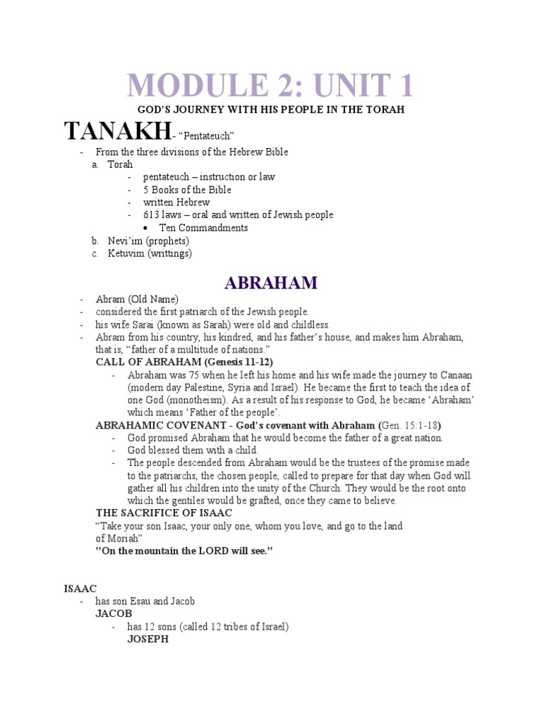 Module 2 Notes | PDF | Abraham | Book Of Exodus