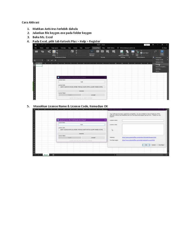 Cara Aktivasi Kutools | PDF