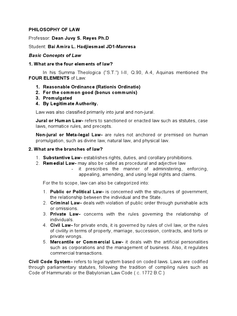 Basic Concept of Law | PDF | Crime & Violence | Justice