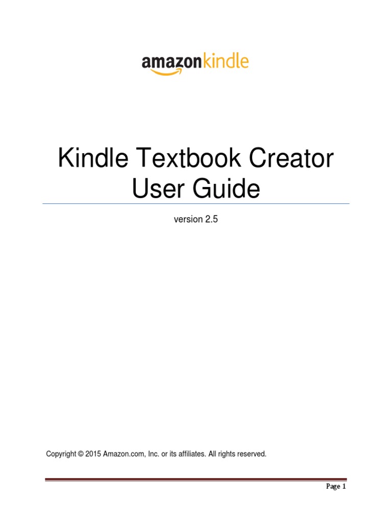 Kindle Textbook Creator User Guide | PDF