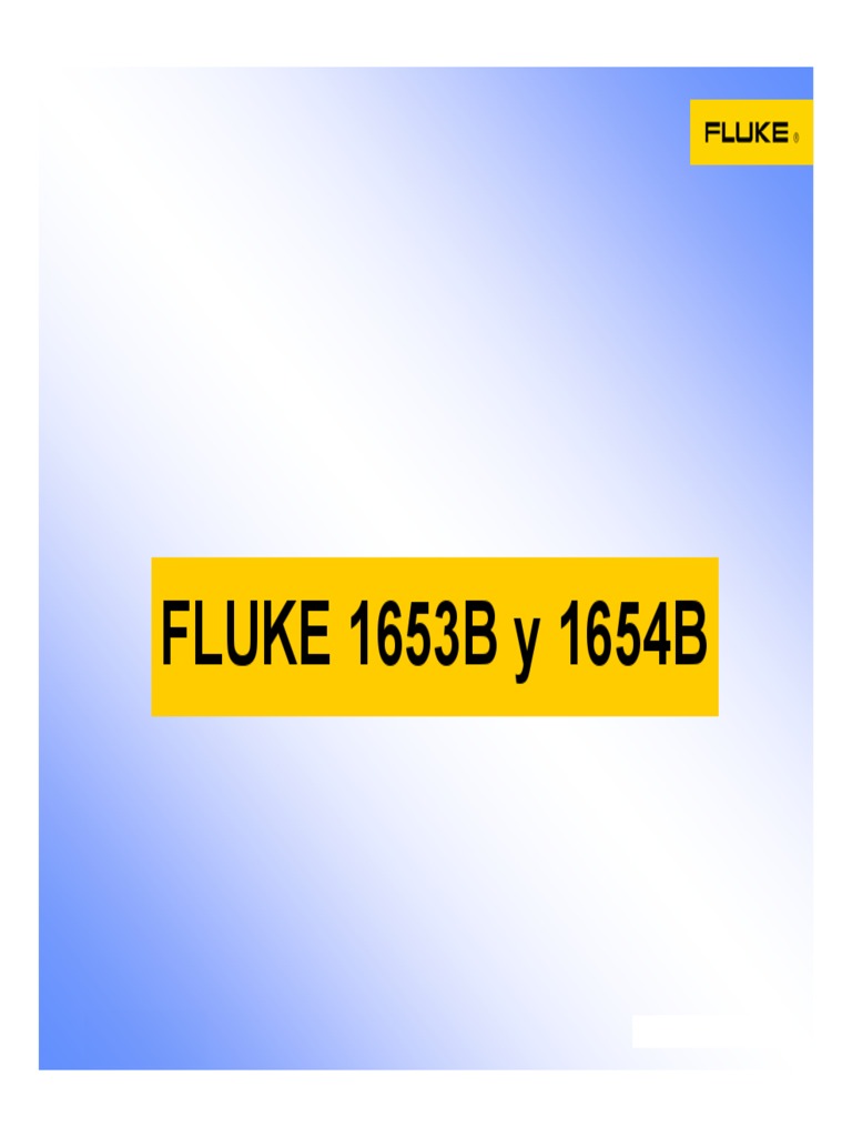 Fluke 1653B Presentación | PDF | Corriente eléctrica | Impedancia eléctrica
