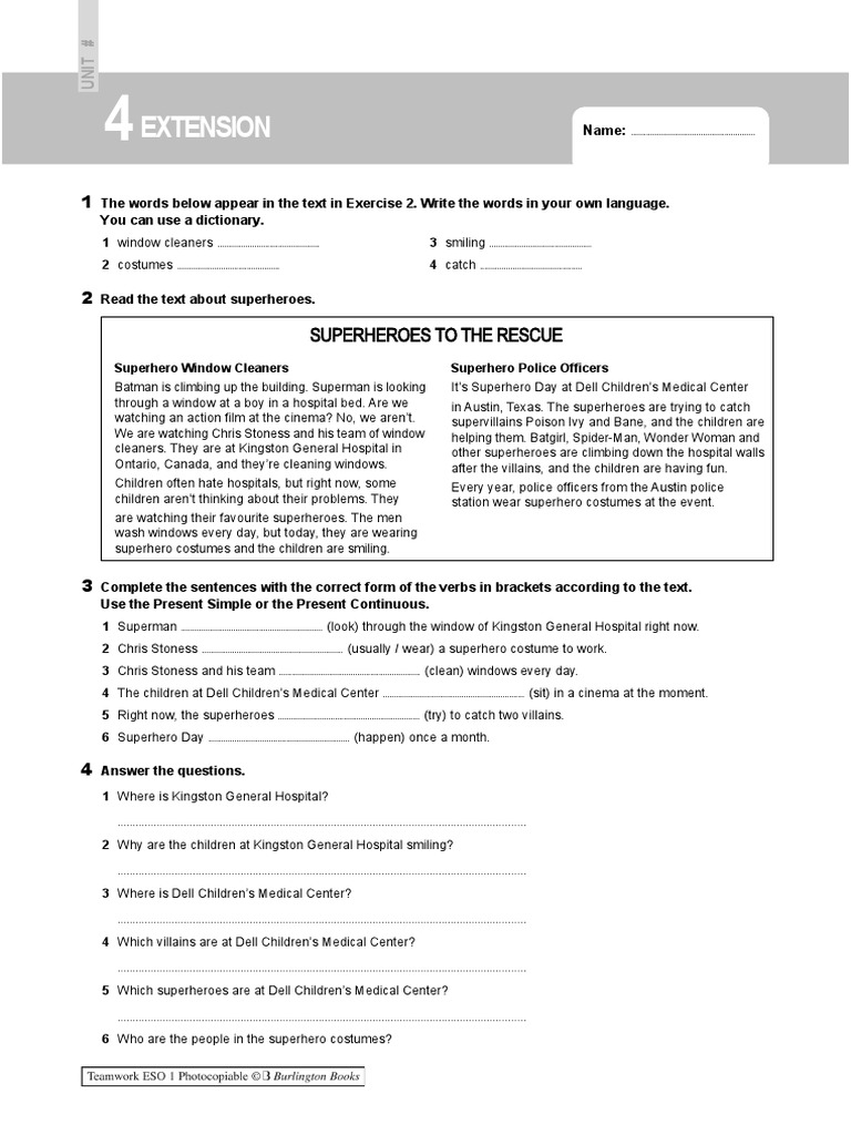 Extension: Superheroes To The Rescue | PDF | Superheroes | Superhero ...