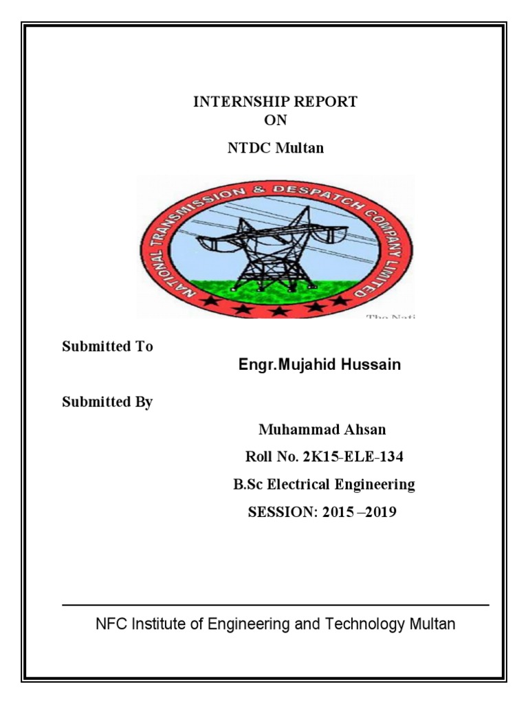 Internship Report ON NTDC Multan: NFC Institute of Engineering and ...