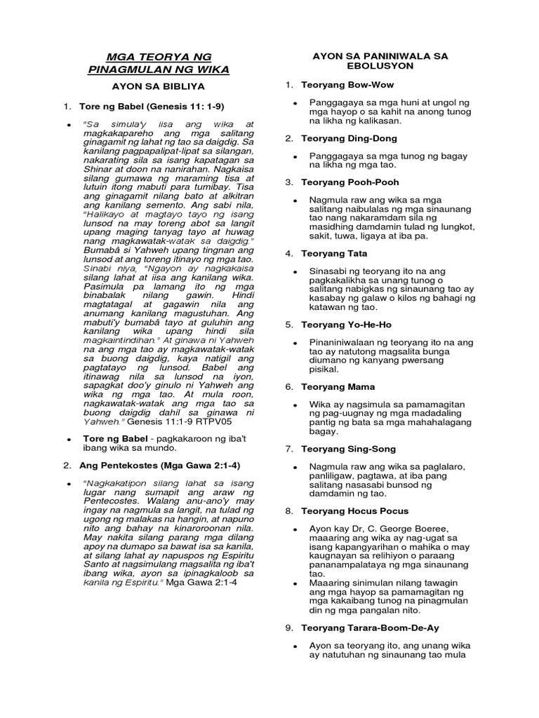Teoryang Tata Teorya Ng Wika Persecución En El Laberinto