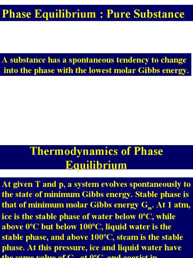 Phase Equilibrium: Pure Substance | PDF | Phase (Matter) | Phase Rule