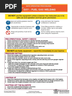 Safe Operating Procedures 15 Oxy Acetylene Sets Cutting and Welding ...