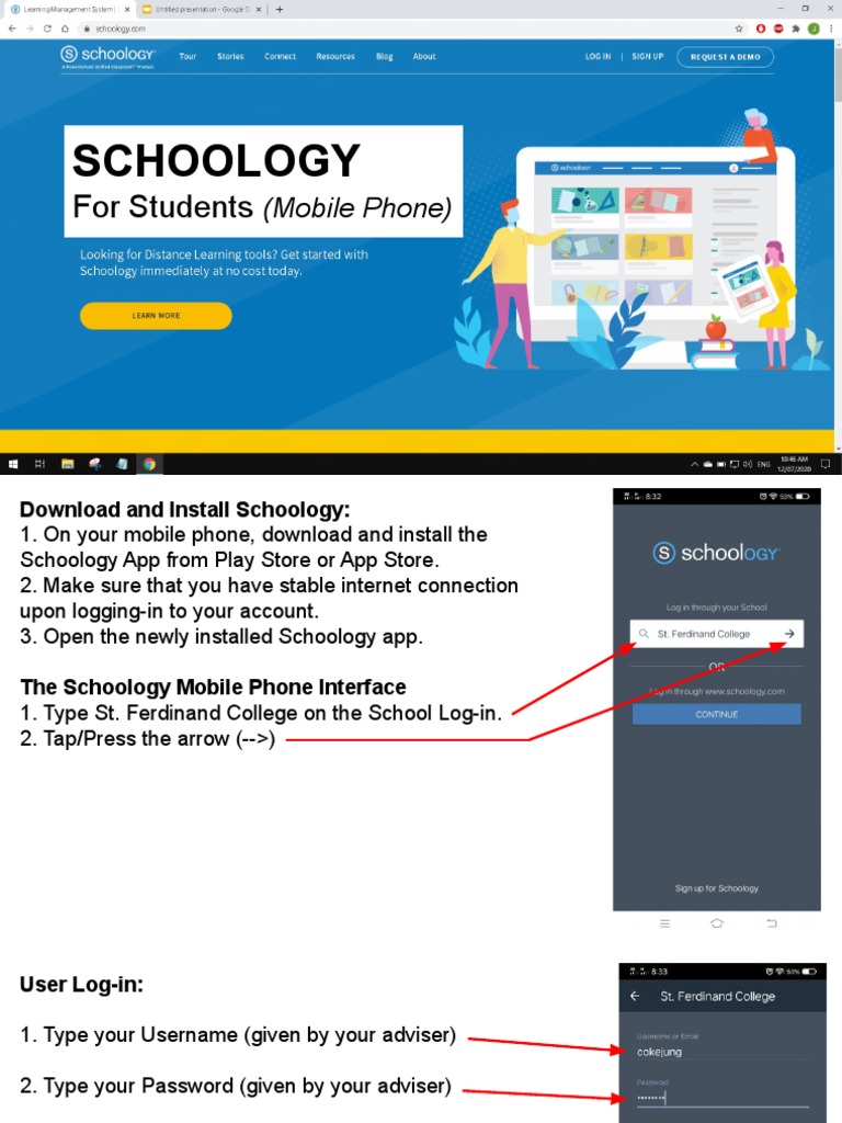 SFC Schoology Basics For Students Mobile Phone Version | PDF ...