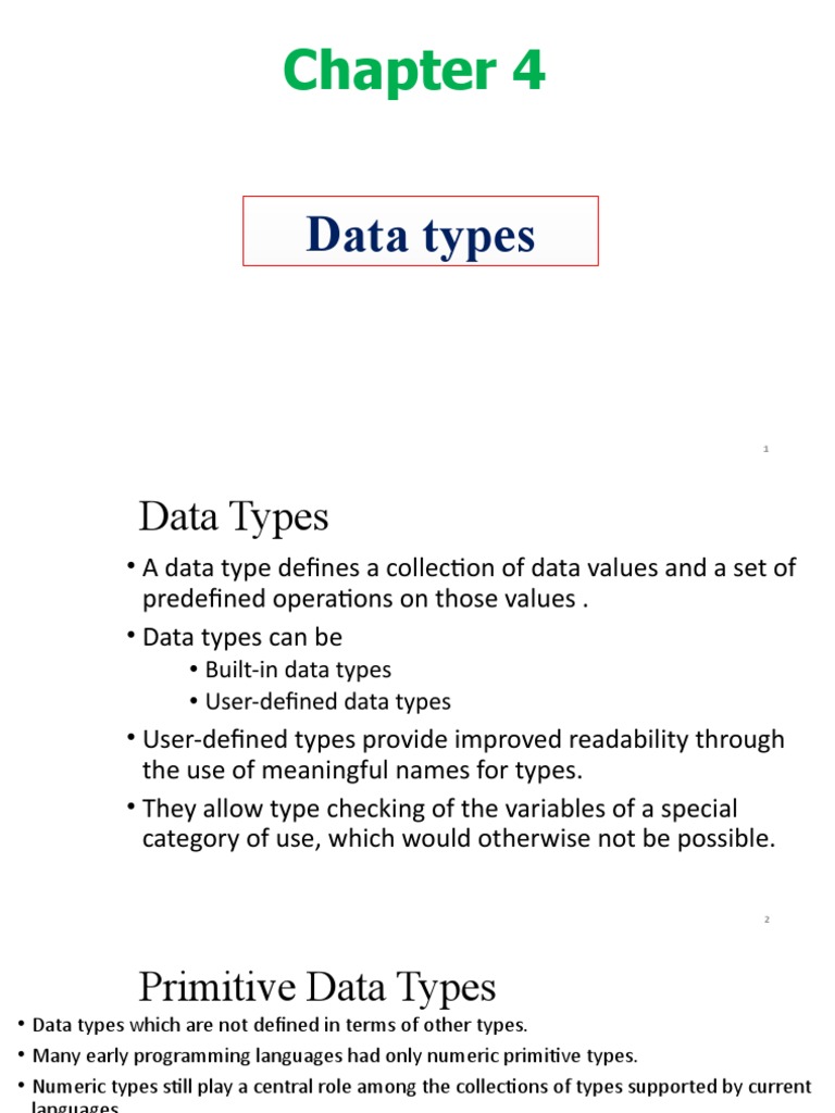 Chapter 4 - Data Types | PDF | Data Type | String (Computer Science)