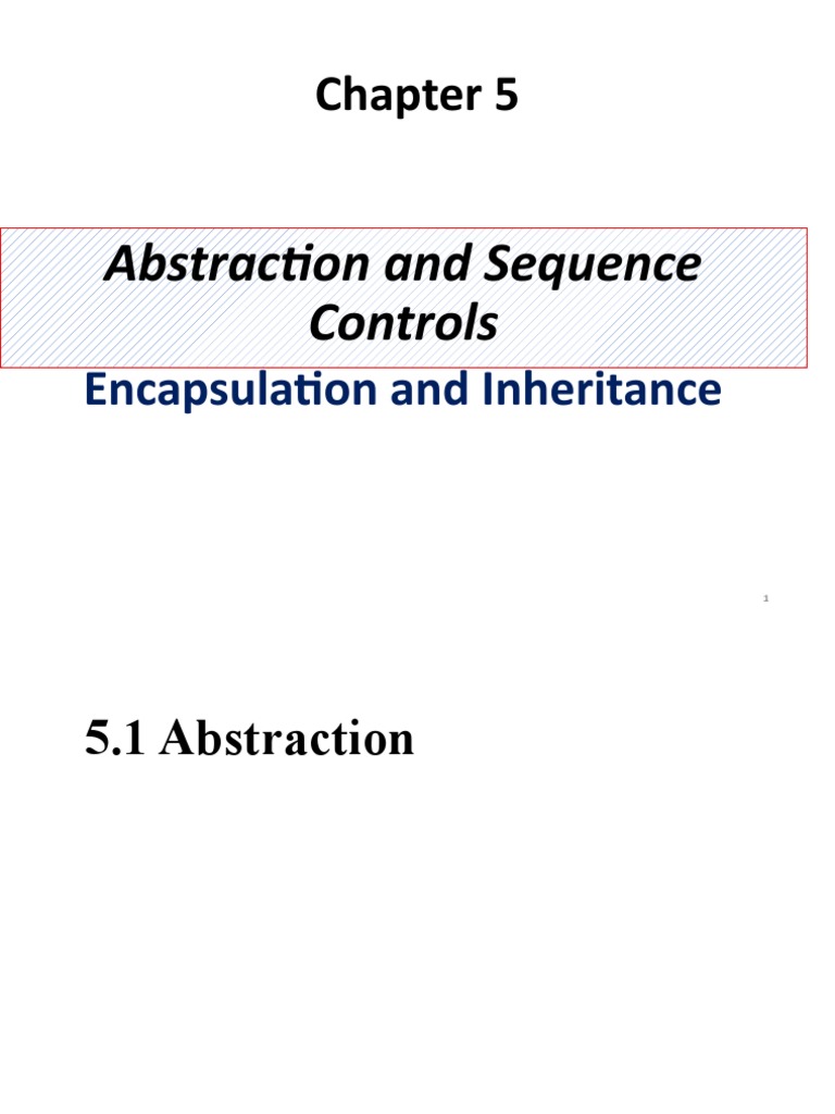 Chapter 5 Abstraction And Sequence Control Pdf Inheritance Object Oriented Programming