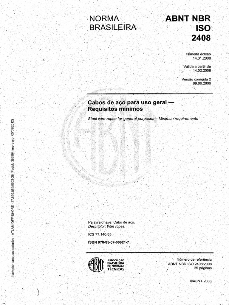 Abnt NBR Iso 2408 Uso Geral | PDF