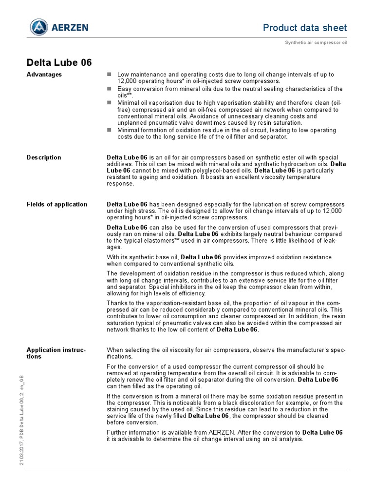 Delta Lube 06 (PDB) - en - GB Technical | PDF | Motor Oil | Chemical ...