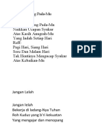 Lirik Lagu Sungai SukacitaMu | PDF
