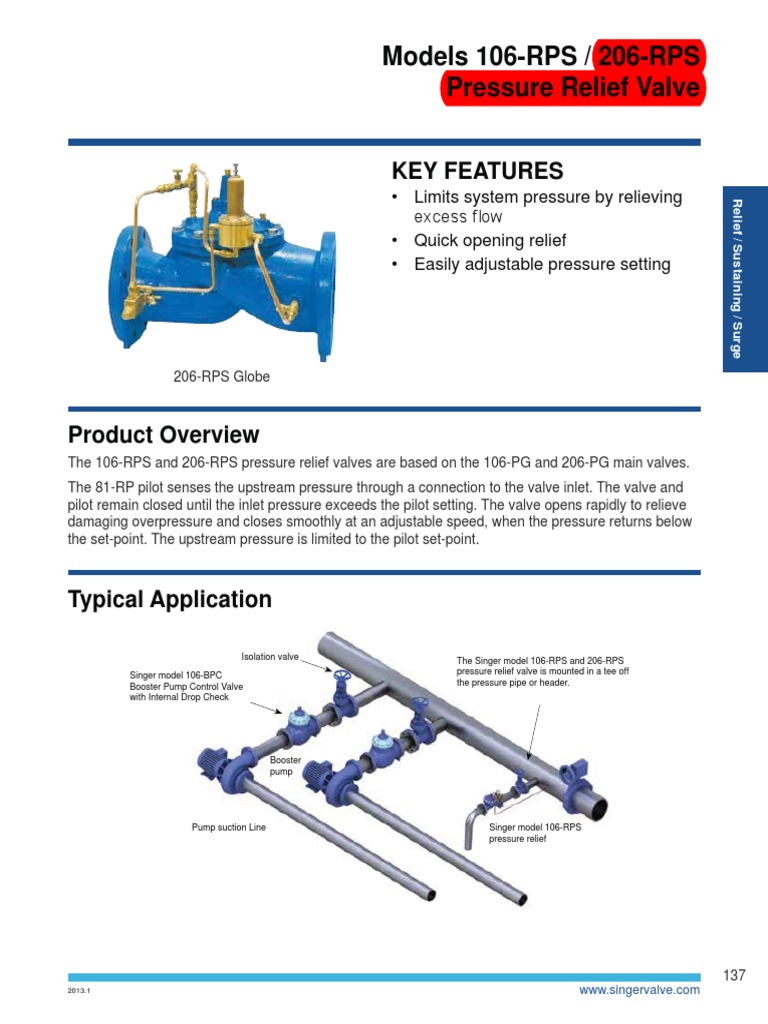 Pressure Relief Valve Models 106-RPS/206-RPS Overview | PDF | Valve | Pump