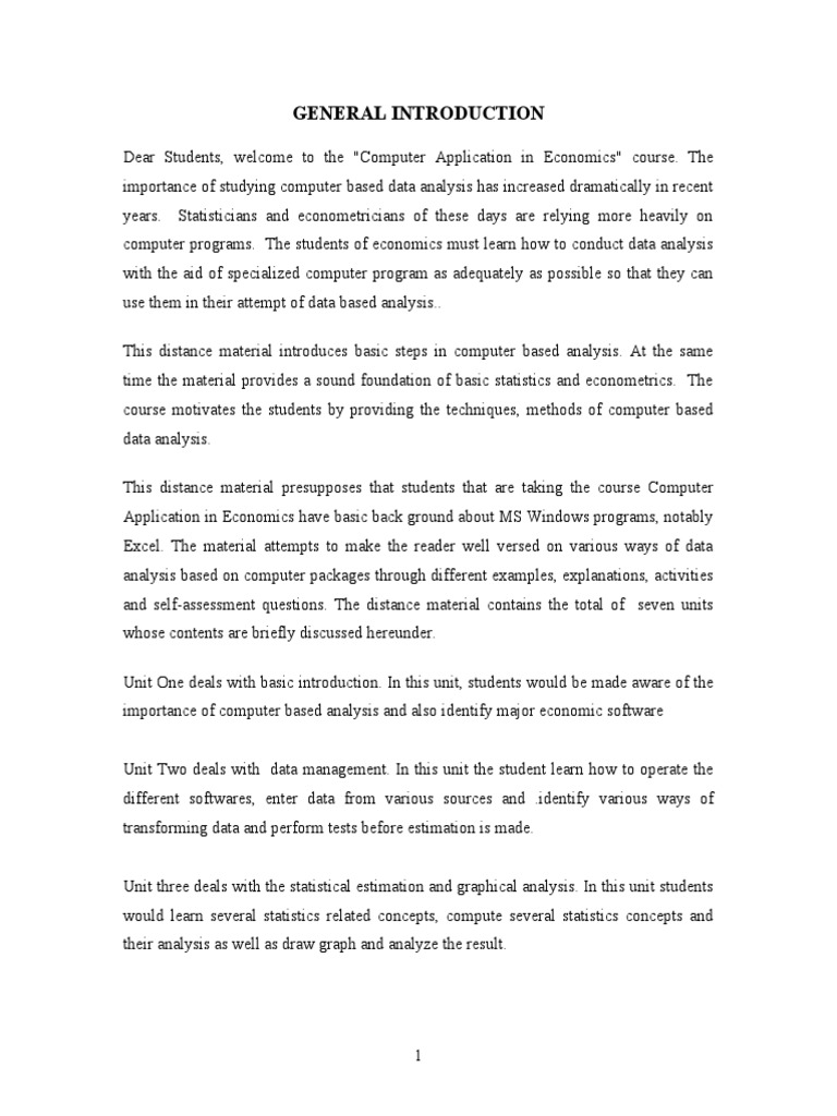 Computer Application in Economics | PDF | Level Of Measurement ...