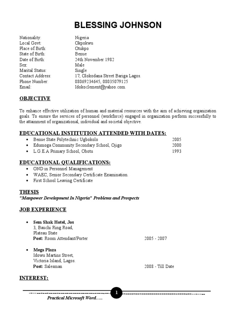 Blessing Johnson: Objective | PDF | Internet & Web | World Wide Web
