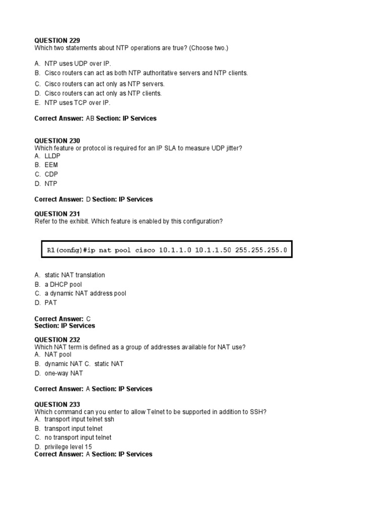 CCNA-IP Services | PDF | Ip Address | Router (Computing)