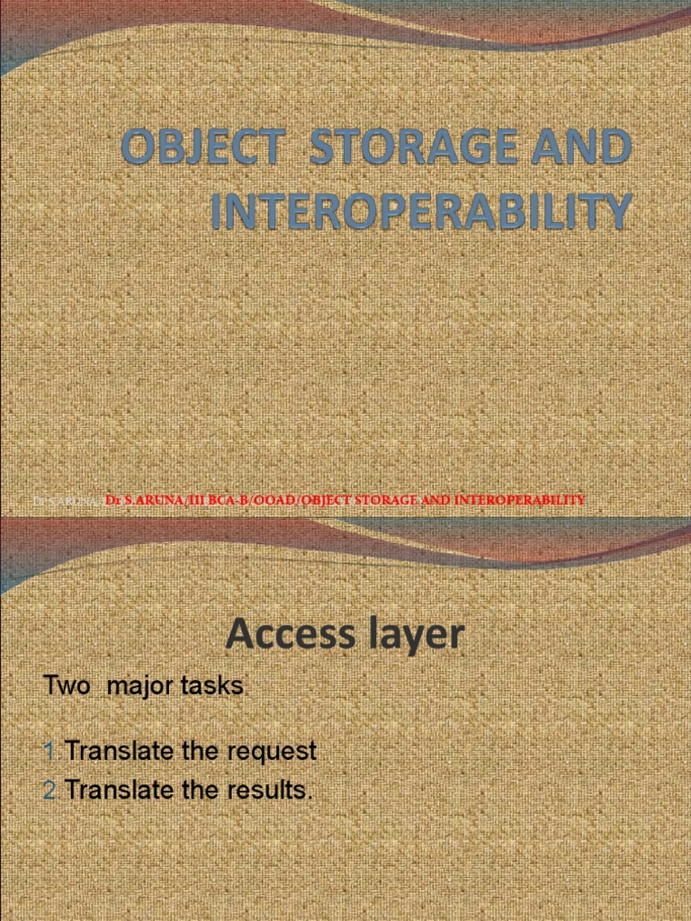 DR S.Aruna/Iii Bca-B/Ooad/Object Storage and Interoperability | PDF | Client–Server Model ...