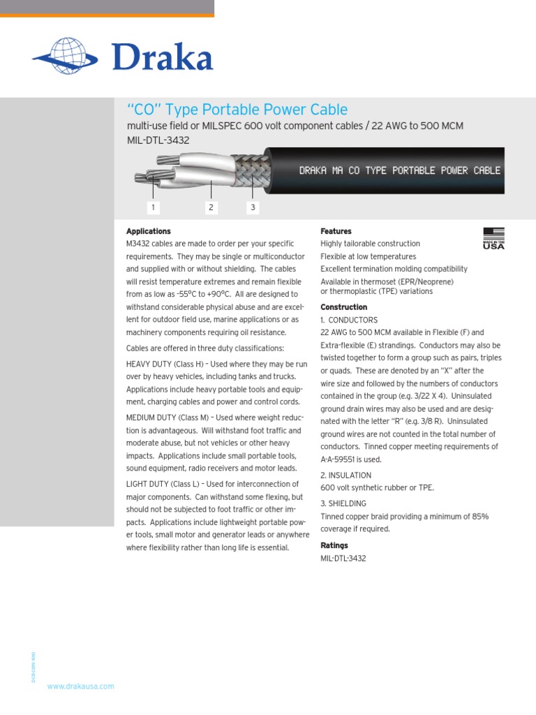 19 CO Type Portable Power Cable | PDF | Building Engineering ...