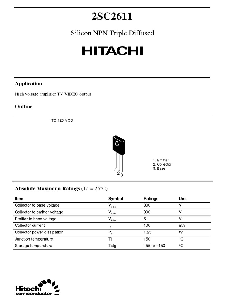 2 SC 2611 | PDF | Bipolar Junction Transistor | Reliability Engineering