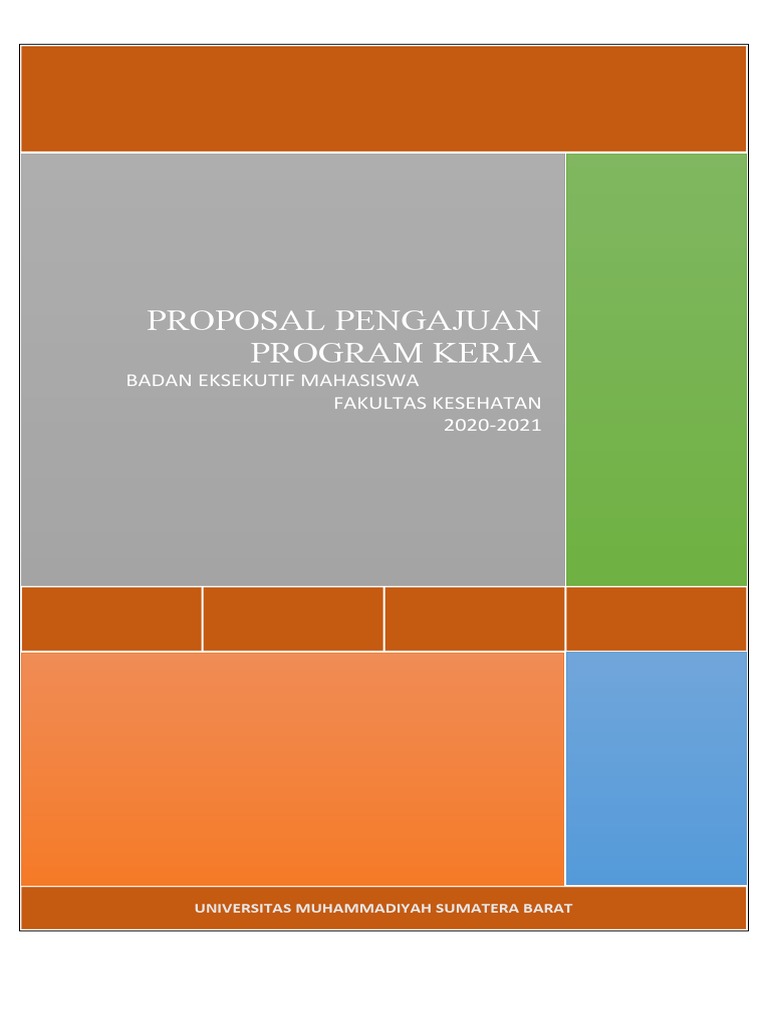 Proposal Pengajuan Program Kerja Bem Fakes | PDF | Karier & Perkembangan | Pengembangan Diri