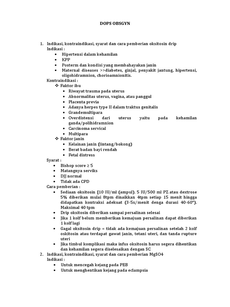 Dops Obsgyn | PDF