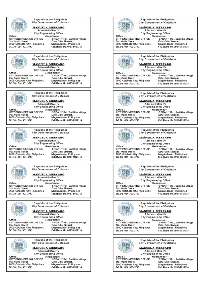 Ceo Contact Cards | PDF | Philippines | Mobile Telecommunications User ...