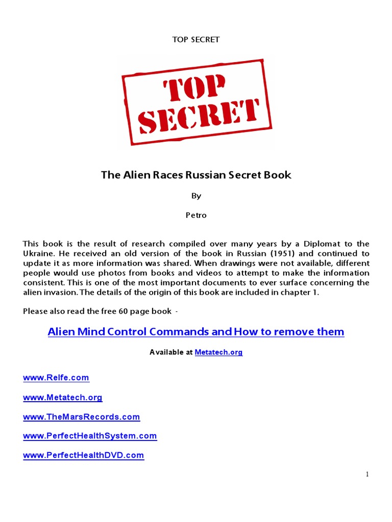 Alien Races Russian Secret Book | PDF | Social Science | Young Adult
