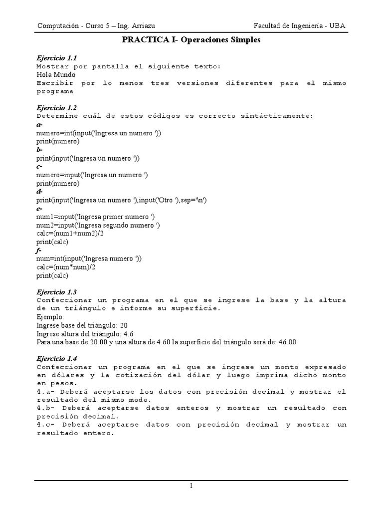 Ejercicios Python Principiantes | PDF | Informática | Matemáticas