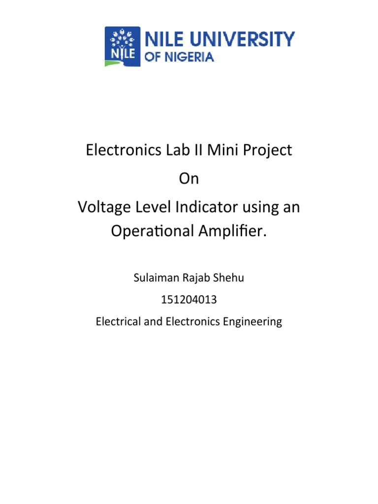 Voltage Level Indicator Project Guide | PDF | Operational Amplifier ...