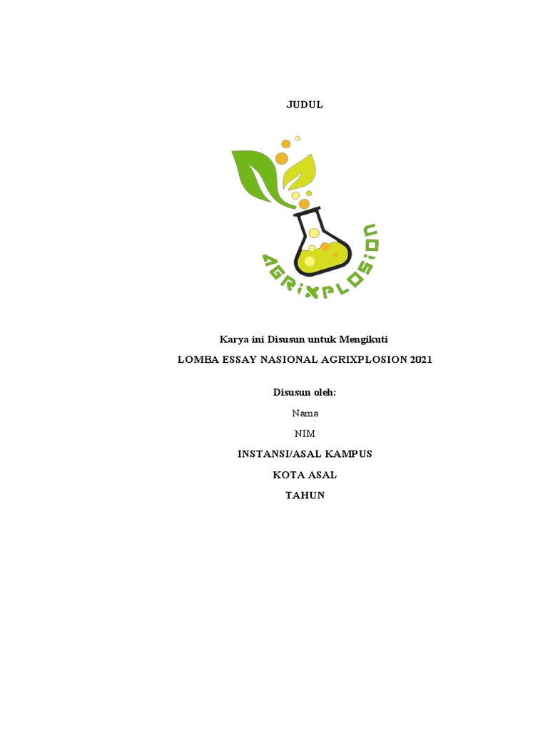 Contoh Cover Lomba Essay Nasional | PDF | Ilmu Sosial | Sains & Matematika