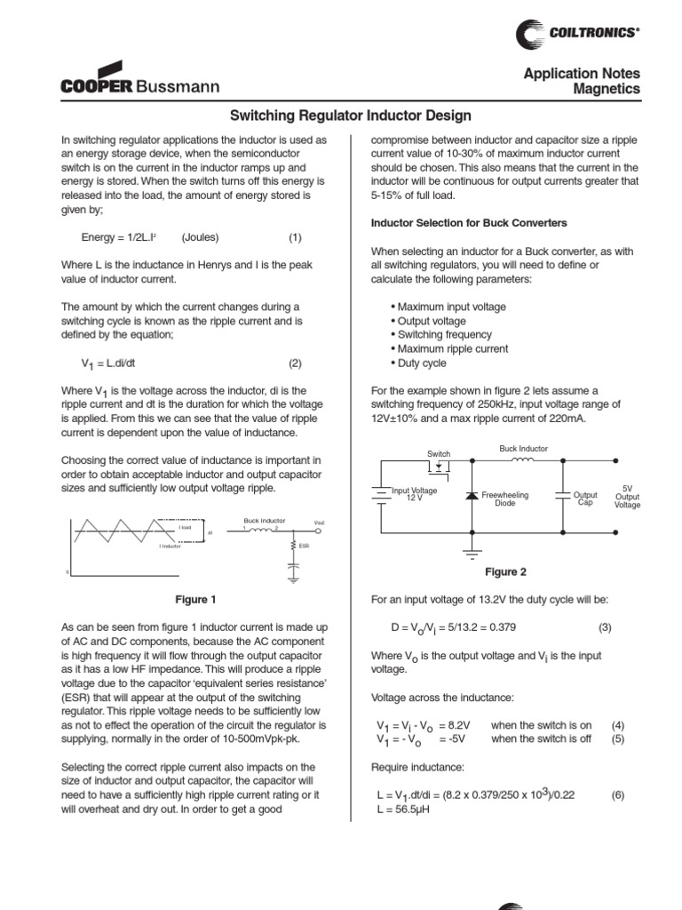 Inductor Design for Switching Regulators | PDF