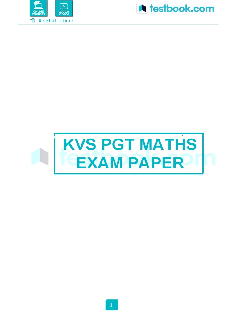 Kvs PGT Maths Exam Paper Final c36ff2d7 | PDF | Modulation