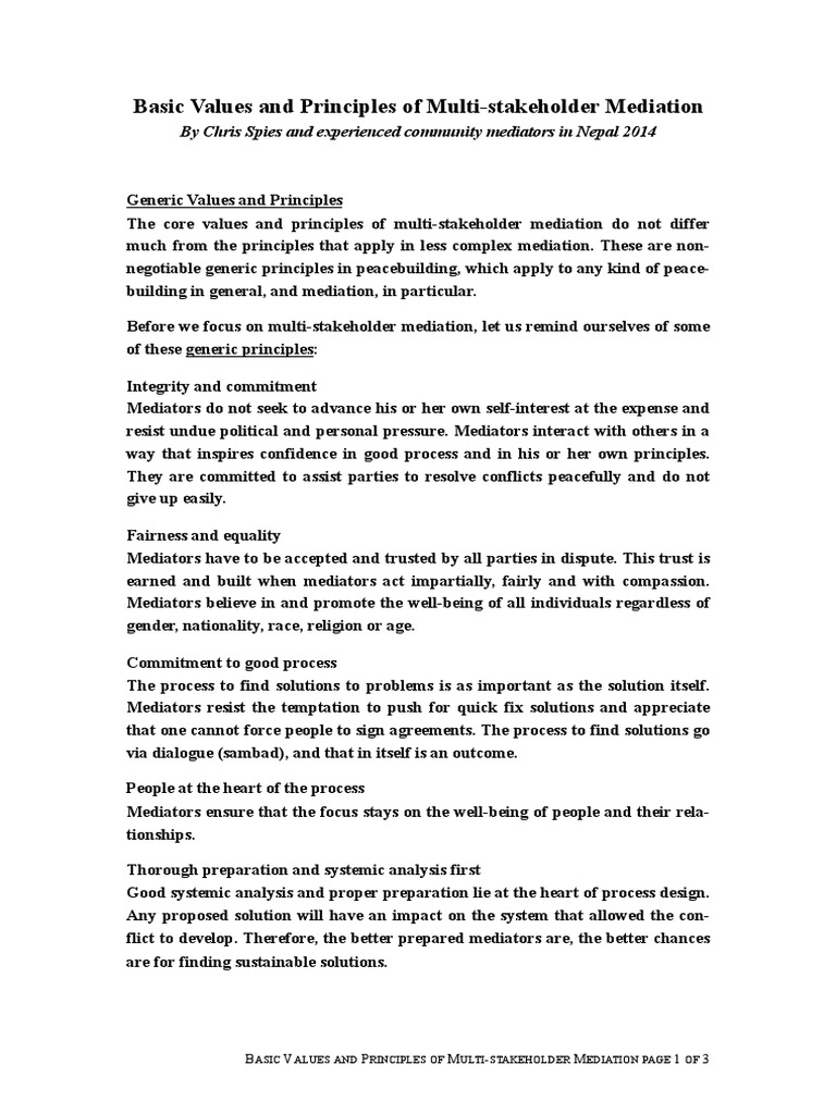 Principle of Mediation | PDF | Mediation | Community