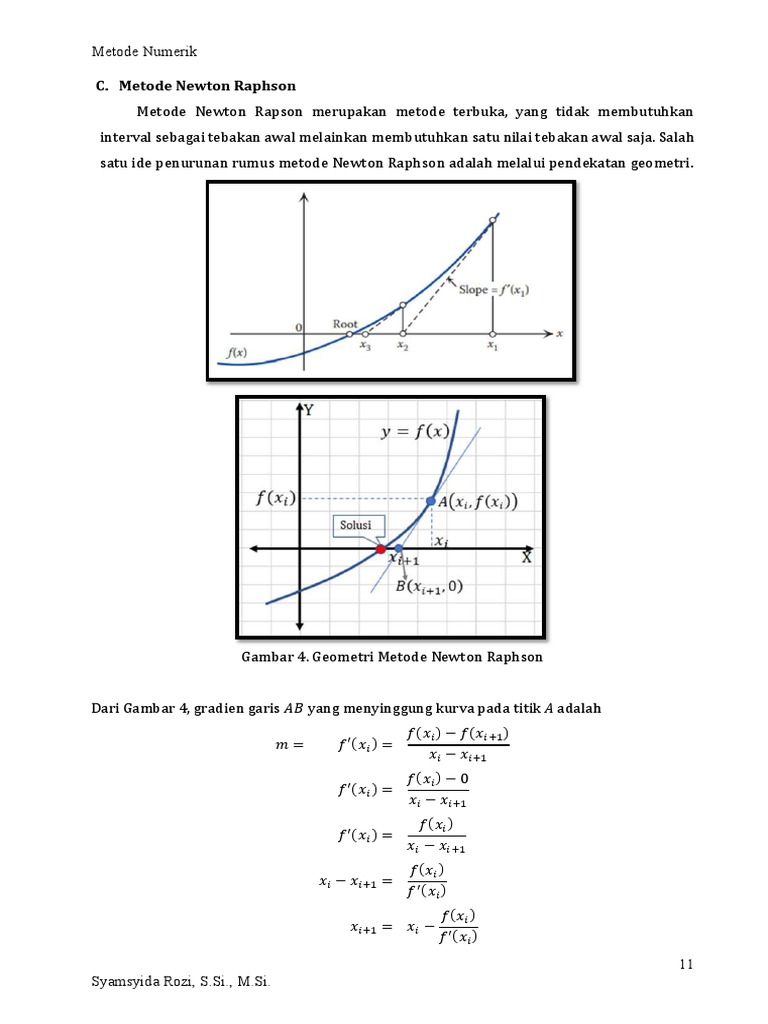 Solusi PNL Newton Raphson Secant Fixed Point | PDF