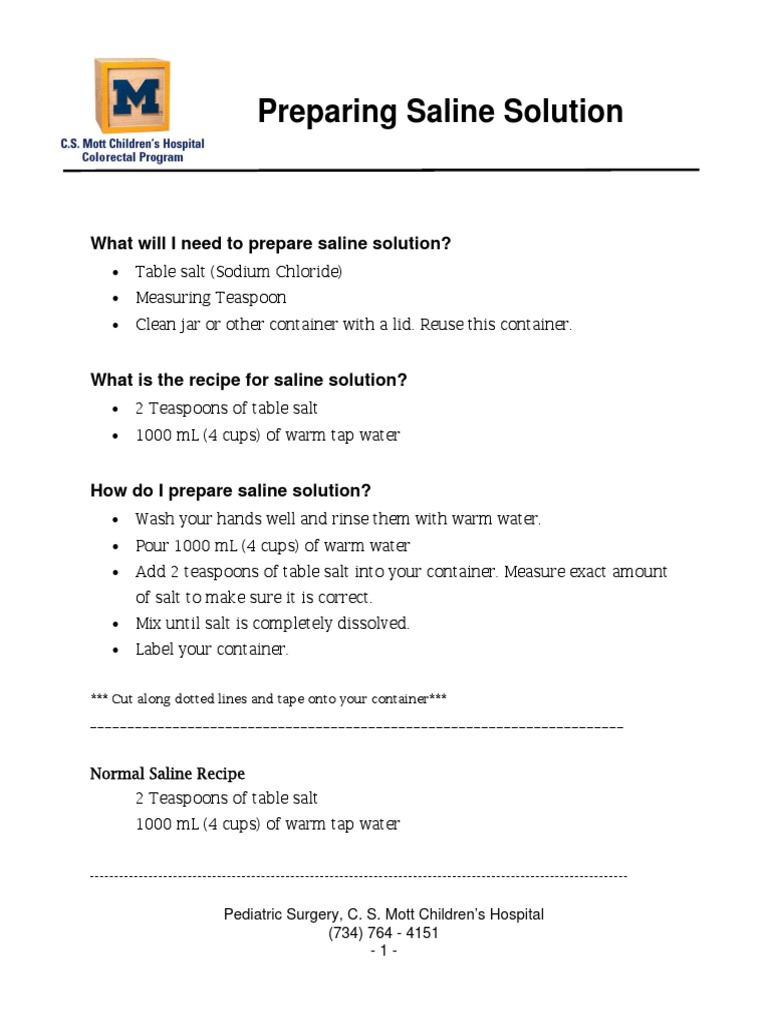 Preparing Saline Solution: What Will I Need To Prepare Saline Solution ...