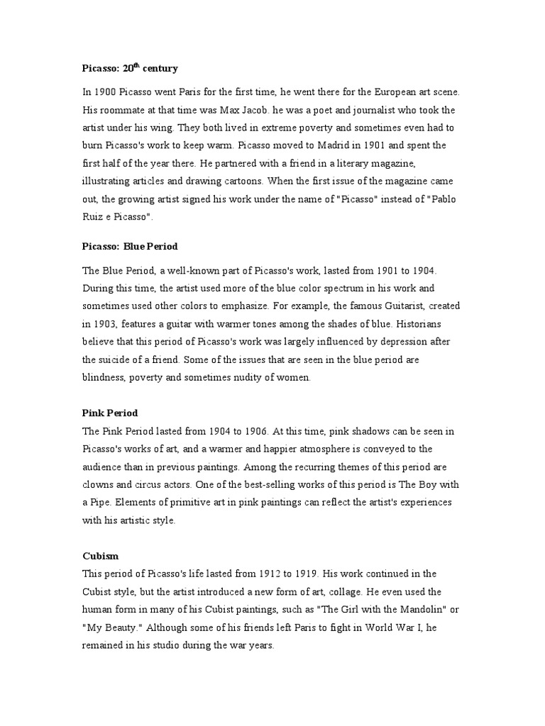 Picasso's Artistic Journey: Exploring the Iconic Artist's Career ...