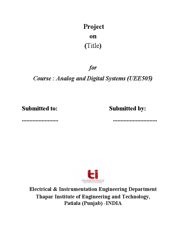 Project Report Front Page and Contents | PDF | Technology & Engineering