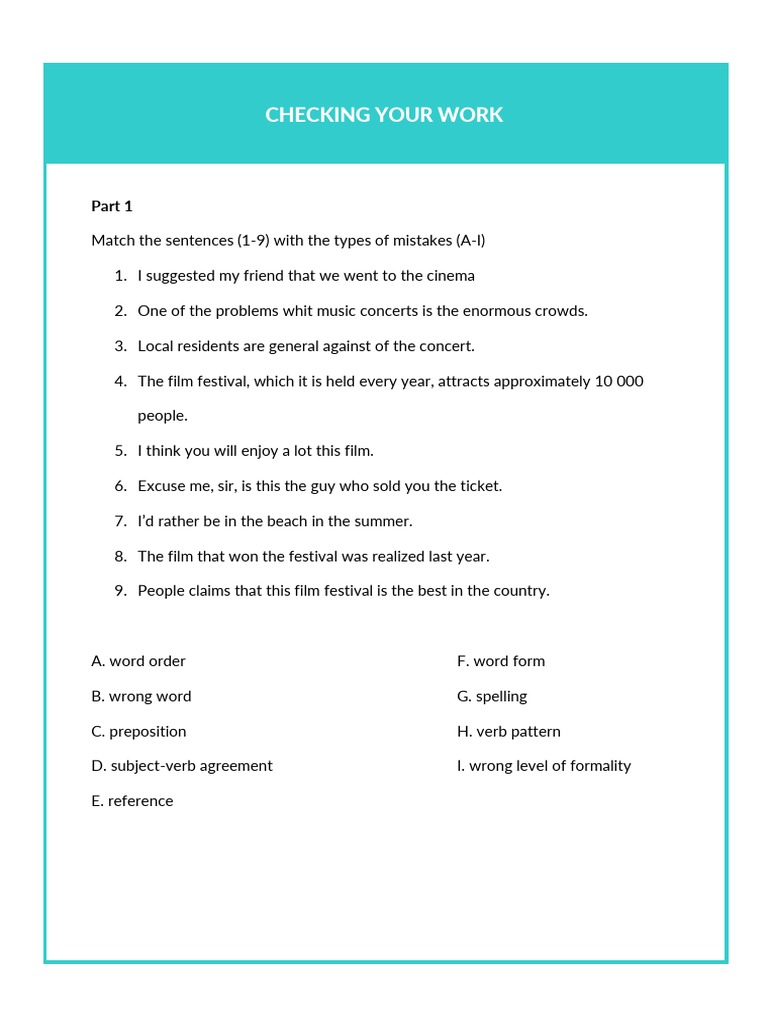 Checking Your Work | PDF