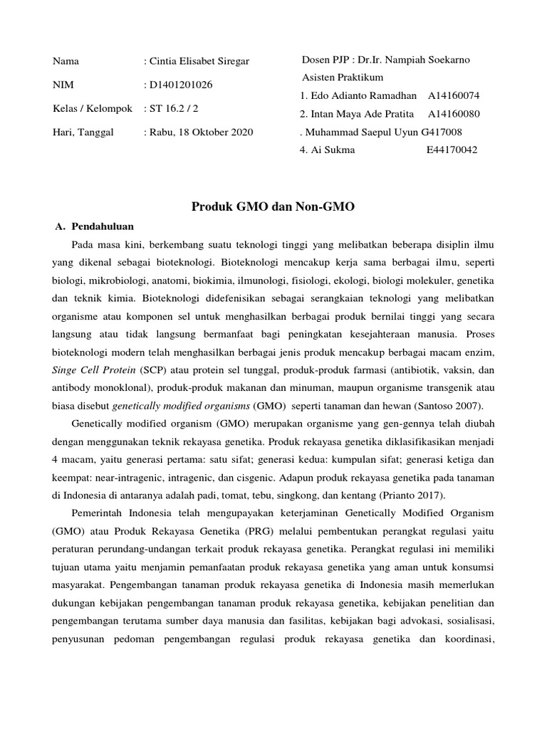 Produk GMO Dan Non-GMO | PDF