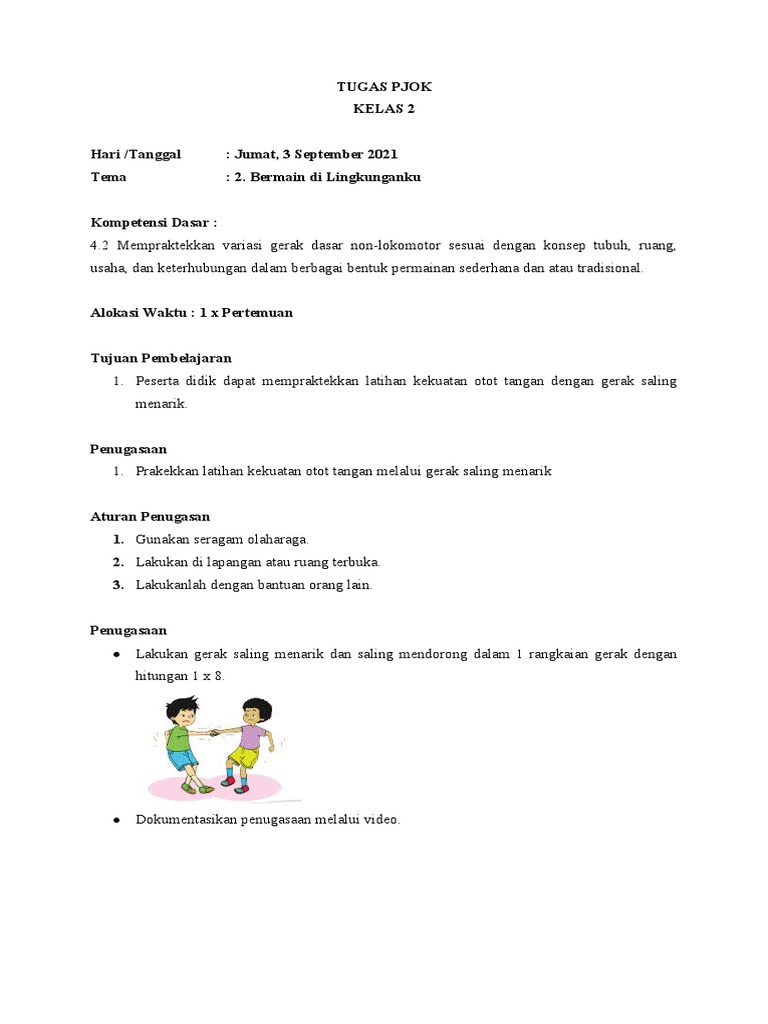 Tugas Pjok Kelas 2 | PDF | Karier & Perkembangan | Sains & Matematika