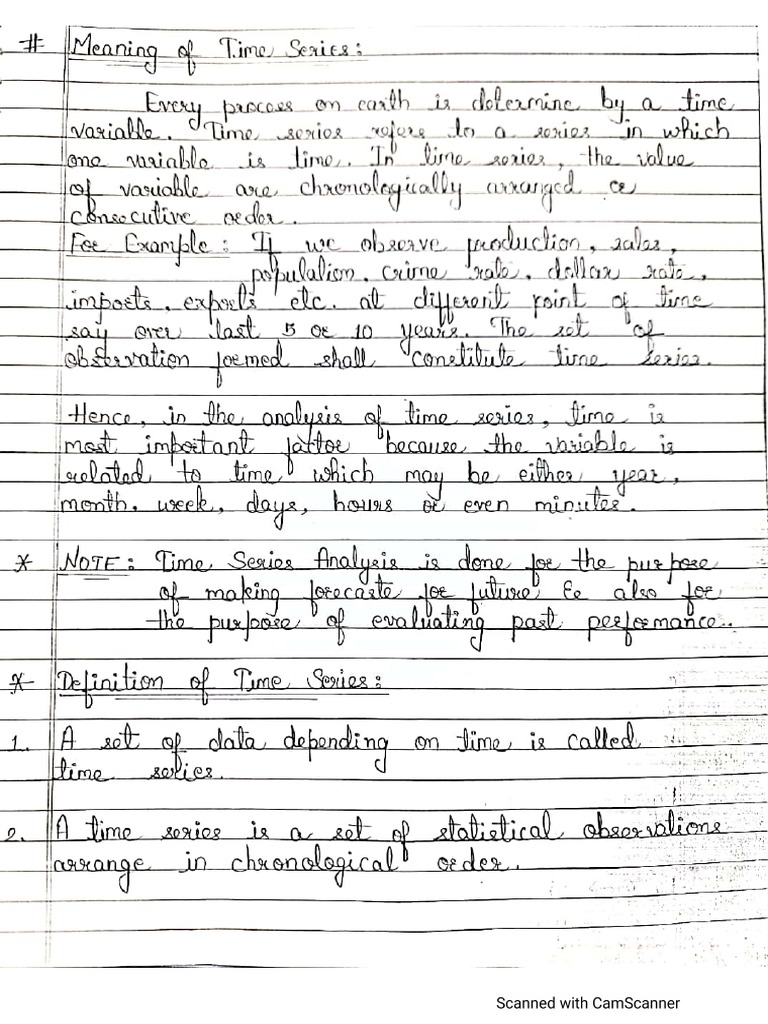 Time Series Introduction-Handwritten | PDF