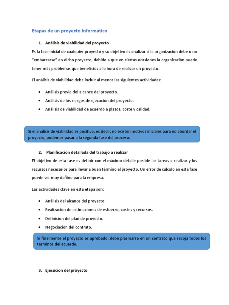 Etapas de Un Proyecto Informático | PDF | Planificación | Gestión de ...