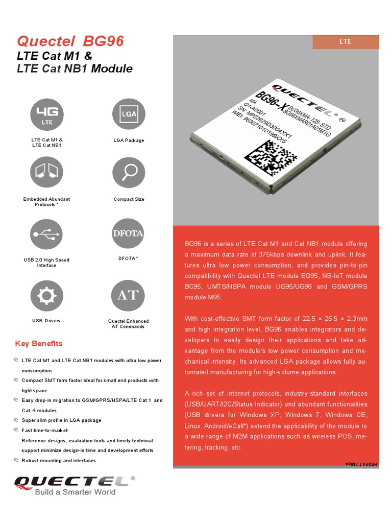 Quectel BG96 Specification | PDF | High Speed Packet Access | Lte ...
