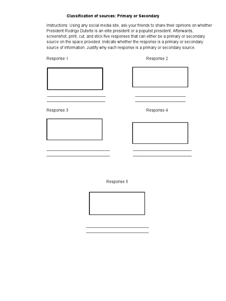 Classification Of Sources Primary Or Secondary PDF